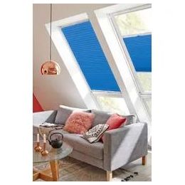 Dachfensterplissee SUNLINES "StartUp Style Honeycomb TL", blau (blau, wei&szlig;), B:97,3cm H:141,7cm, Obermaterial: 100% Polyester, Plissees, mit F&uuml;hrungsschienen