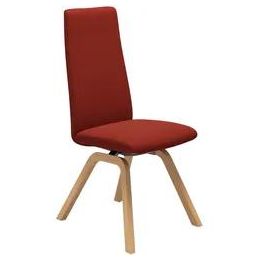 Polsterstuhl stressless "Laurel", rot (rot dinamica, eiche natur), B:49cm H:105cm T:60cm, Microfaser DINAMICA (88% Polyester, 12% Polyurethan), St&uuml;hle, Polsterstuhl, High Back, Gr&ouml;&szlig;e M, mit schr&auml;ggestellten Beinen in Eiche natur