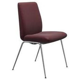 Polsterstuhl stressless "Laurel", rot (bordeaux batick, chrom gl&auml;nzend), B:57cm H:92cm T:59cm, Leder BATICK: BATICK ist ein leicht korrigiertes, durchgef&auml;rbtes und genarbtes M&ouml;belleder, bei dem die meisten Unebenheiten und Spuren in der Regel entfernt wurden., St&uuml;hle, Polsterstuhl, Low Back, Gr&ouml;&szlig;e L, mit Beinen aus Stahl in Chrom gl&auml;nzend