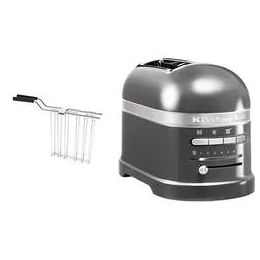 KitchenAid Toaster "Artisan 5KMT2204EMS MEDALLION-SILBER", silber (medallion, silber), B:18cm H:22,5cm T:33cm, Toaster, mit Sandwichzange