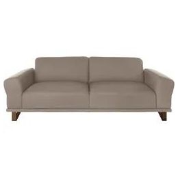 2,5-Sitzer W.Schillig "montanaa", braun (stone z59), B:232cm H:78cm T:94cm, Sofas, mit Metallkufen in Bronze pulverbeschichtet, Breite 232 cm