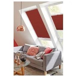 Dachfensterplissee SUNLINES "StartUp Style Honeycomb VD", rot (ziegelrot, wei&szlig;), B:117,3cm H:79,5cm, Obermaterial: 100% Polyester, Plissees, mit F&uuml;hrungsschienen
