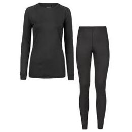 Funktionsshirt WHISTLER "Funktionsw&auml;sche-Set Oppdal", Damen, Gr. 44, schwarz, 100% Polyester, unifarben, lang, Shirts Funktionsshirt, mit Langarmshirt und Tight