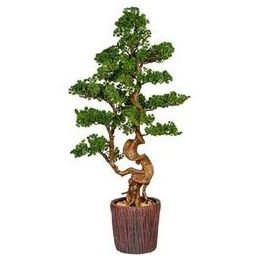 Kunstbonsai Home Affaire "Perreux", gr&uuml;n, B:44cm H:125cm, Kunststoff, Kunstpflanzen, im Magnesiatopf