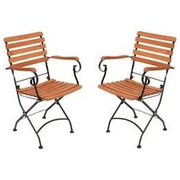 Klappstuhl Garden Pleasure "WIEN", braun (braun, schwarz), B:56cm H:89cm T:58cm, Massivholz, St&uuml;hle, Klappstuhl, 2er Set