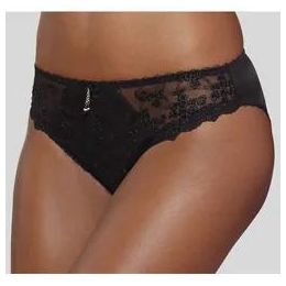 Slip Lascana, Damen, Gr. 40/42, schwarz, Microtouch, Obermaterial: 50% Polyamid, 30% Polyester, 20% Elasthan, Unterhosen Slip, Dessous mit sch&ouml;ner Bl&uuml;mchen-Stickereispitze