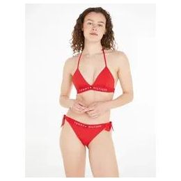 Triangel-Bikini-Top "TH TRIANGLE FIXED FOAM", Damen, Gr. M (38), N-Gr, rot, Elasthan, Polyamid, Tommy Hilfiger SWIMWEAR, unifarben, Bikini-Oberteile, mit Tommy Hilfiger-Branding