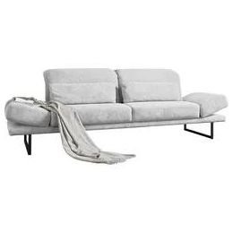 2-Sitzer 3C Candy "Mallow Designsofa mit Komfortfunktionen, modern und bequem", silber, B:228cm H:83cm T:103cm, 100% Polyester, Sofas, Verstellbare Armlehne und Kopfteil, manuelle Sitztiefenverstellung