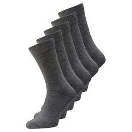 Jack & Jones Basicsocken JACK & JONES "JACJENS SOCK 5 PACK NOOS", Herren, grau (dk grau melange), Baumwollmischung, meliert, Socken