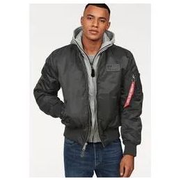 Bomberjacke Alpha Industries "MA-1 D-TEC", Herren, Gr. S, schwarz (03 schwarz), Web, Obermaterial: 100% Nylon. Futter: 100% Nylon. Kapuze: 80% Baumwolle, 20% Polyester. Wattierung: 100% Polyester, unifarben, schmal, Rundhals, eingesetzt Rippb&uuml;ndchen, Jacken Bomberjacke