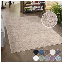 Hochflor-Teppich Carpet City "City Shaggy", beige, B:200cm H:30mm L:200cm, Polypropylen, Teppiche, Auch als L&auml;ufer, Langflor, Uni, Shaggy, flauschig-weich