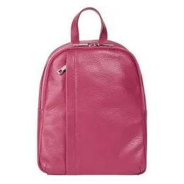 Cityrucksack Samantha Look, Damen, Gr. B/H/T: 29cm x 9cm, onesize, pink, Leder, Rindsleder, Rucks&auml;cke Cityrucksack, Echt Leder, Made in Italy