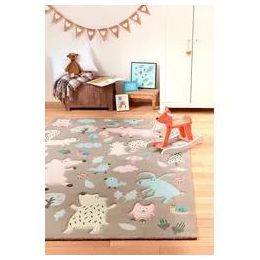 Kinderteppich Sigikid "Forest" Gr. 3, rosa (rosa, taupe), B:120cm H:13mm L:170cm, Kunstfaser, Teppiche, Kinderteppich, Wald Tiere Design, Kurzflor