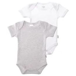 Body Liliput, Jungen, Gr. 50/56, EURO-Gr&ouml;&szlig;en, grau (grau, wei&szlig;), 100% Baumwolle, unifarben, kurz, Bodys Body, 2er-Pack in schlichtem Design