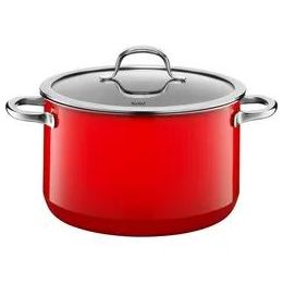 Fleischtopf Silit "Passion red, Kochtopf Induktion schneid- und kratzfest", rot, H:14,9cm &Oslash;:24cm, T&ouml;pfe, Fleischtopf, f&uuml;r alle g&auml;nigen Herdarten geeignet, Made in Germany