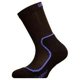 Socken UphillSport "KEVO JR", Damen, Gr. 31-33, schwarz (schwarz, blau), 40% Polyester, 28% Wolle, 20% Polypropylen, 11% Polyamid, 1% Elasthan, unifarben, Socken Socken, mit mehrlagiger Struktur und Coolmax