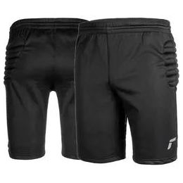 Torwarthose Reusch "GK Training Short Junior", Jungen, Gr. XS, EURO-Gr&ouml;&szlig;en, silber (schwarz, silberfarben), 100% Polyester, mehrfarbig, kurz, Hosen, mit eingen&auml;htem Polster