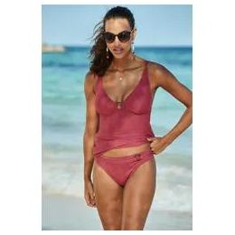 Tankini-Top s.Oliver "Rome", Damen, Gr. 40, Cup C/D, rot (rostrot), Polyamid, unifarben, Bikini-Oberteile, in verschiedenen Unifarben