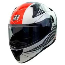R&Ouml;MER HELME Motorradhelm R&Ouml;MER HELME "Integralhelm Eifel" Gr. L, schwarz-wei&szlig; (wei&szlig;, schwarz, rot), Helme, L Kopfumfang: 59cm - 60cm, mit integriertem Sonnenvisier