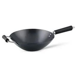 Wok KEN HOM "Excellence", grau (anthrazit), H:12cm &Oslash;:31cm, Pfannen, Wok, &Oslash; 31 cm, Induktion