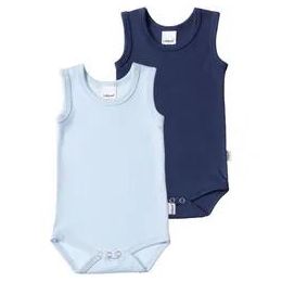 Body Liliput "hellblau/ dunkelblau", Jungen, Gr. 74/80, EURO-Gr&ouml;&szlig;en, blau (hellblau, dunkelblau), 100% Baumwolle, unifarben, kurz, Bodys Body, mit praktischen Druckkn&ouml;pfen