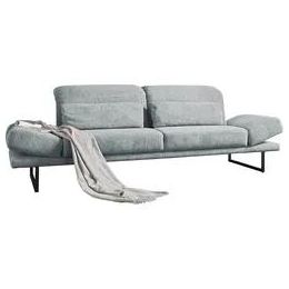2-Sitzer 3C Candy "Mallow Designsofa mit Komfortfunktionen, modern und bequem", grau, B:228cm H:83cm T:103cm, 100% Polyester, Sofas, Verstellbare Armlehne und Kopfteil, manuelle Sitztiefenverstellung
