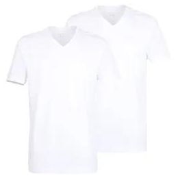 T-Shirt Bugatti "Bari", Herren, Gr. 50, wei&szlig; (wei&szlig;, hell, uni), Interlock, Obermaterial: 100% Baumwolle, unifarben, Basic, Basic h&uuml;ftlang, V-Ausschnitt, Shirts Multipacks Unterhemd, V-Ausschnitt, Kurzarm, basic, Baumwolle, weich, atmungsaktiv