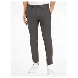 Chinohose Tommy Hilfiger "Chino Bleecker 1985 PIMA CO", Herren, Gr. 32, L&auml;nge 32, grau (schwarzgrau), Twill, Obermaterial: 96% Baumwolle, 4% Elasthan, normal, Hosen Chinohose