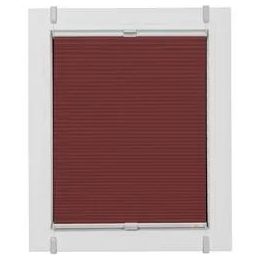 Plissee SUNLINES "Start-up Style Honeycomb", rot (ziegelrot, silberfarben, silberfarben), B:120cm H:65cm, Obermaterial: 100% Polyester, Plissees, verspannt mit Simply-Fix Klemmtr&auml;ger, Wabenplissee