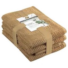 G&ouml;zze Handtuch Set G&Ouml;ZZE "Viola", beige (sand), 6 Stk., Frottier, Frottier, Obermaterial: 100% Baumwolle, Handt&uuml;cher