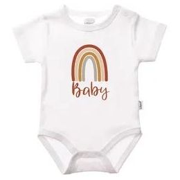 Body Liliput "Regenbogenbaby", Jungen, Gr. 50/56, EURO-Gr&ouml;&szlig;en, wei&szlig;, 100% Baumwolle, bedruckt, kurz, Rundhals, Bodys Body, mit praktischen Druckkn&ouml;pfen