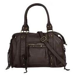 Shopper Samantha Look, Damen, Gr. B/H/T: 34cm x 27cm x 12cm onesize, braun, Leder, Taschen Shopper, echt Leder, Made in Italy