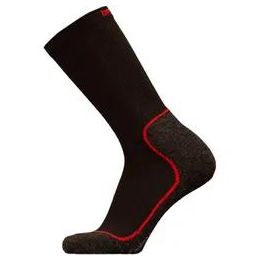 Socken UphillSport "KEVO", Damen, Gr. 43-46, schwarz (schwarz, rot), 40% Polyester, 28% Wolle, 20% Polypropylen, 11% Polyamid, 1% Elasthan, mehrfarbig, Socken Socken, aus funktionalem Material