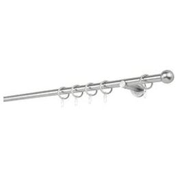 Gardinenstange mydeco "20mm Ball Wandtr&auml;ger 6,5 cm", silber (edelstahlfarben), L:240cm, Gardinenstangen