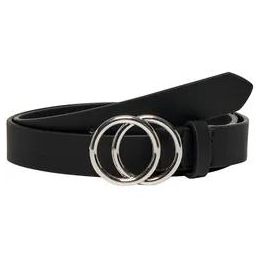 Tailleng&uuml;rtel Only "ONLRASMI FAUX LEATHER JEANS BELT", Damen, Gr. 90, schwarz (schwarz with silber buckle), Kunstfaser, unifarben, G&uuml;rtel, Lederimitat
