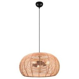 Trio LEUCHTEN Pendelleuchte "Inga", beige (natur), 3, &Oslash; 50cm H: 150cm, 1 Stk., Leuchten, H&auml;ngelampe Rattan in Korbgeflecht Optik, exkl 3xE27, h&ouml;henverstellbar, Pendelleuchte