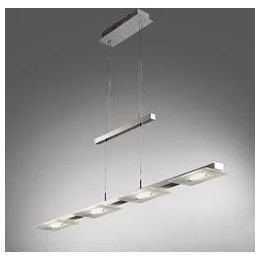 B.K.LICHT LED Pendelleuchte "Aries", grau (nickelfarben), 4, H: 170cm, Leuchten, Deckenleuchte, Pendelleuchte, inkl. 18W 1600lm, H&auml;nge-Lampe, Esszimmer, LED Pendelleuchte