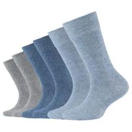 Socken Camano "ca-soft", Damen, Gr. 31-34, blau (jeans, mix meliert), Baumwolle, Elasthan, Polyamid, unifarben, normal, Socken Socken, mit Komfortbund und gepolsterten Zehen-/Fersenbereich
