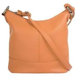 Umh&auml;ngetasche CLUTY, Gr. B/H/T: 26cm x 24cm x 14cm onesize, orange, Leder, leicht gl&auml;nzend, unifarben, Taschen Umh&auml;ngetasche, echt Leder, Made in Italy