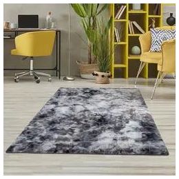 Hochflor-Teppich Carpet City "TOLEDO500", grau (grafit), B:200cm H:27mm L:290cm, Polyester, Teppiche, besonders weich, 3D-Effekt, Uni-Farben