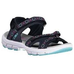 Sandale CMP "ALMAAK WMN HIKING SANDAL", Damen, Gr. 37, blau (navy, t&uuml;rkis), Synthetik, Textil, gemustert, Schuhe Sandale, mit Klettverschluss