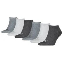 Sneakersocken Puma "PU Sneaker Socks 6-pack", Herren, Gr. 35-38, grau, Baumwollmischung, bedruckt, unifarben, elastisch, Socken Sneakersocken, mit modischen Puma-Branding