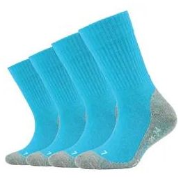 Sportsocken Camano "Sportsocken 4er Pack", M&auml;dchen, Gr. 31-34, blau (turquoise), 58% Baumwolle, 20% Polyester, 20% Polyamid, 2% Elasthan, Colorblocking, Socken Sportsocken