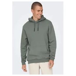 Only & Sons Kapuzensweatshirt ONLY & SONS "ONSCERES HOODIE SWEAT NOOS", Herren, Gr. XL, grau (castor gray), angeraute Sweatware, Obermaterial: 65% Baumwolle, 35% Polyester, unifarben, regular fit normal, Rundhals, Rippb&uuml;ndchen, Sweatshirts, Baumwollmischung, regular fit