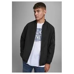 Jack & Jones PlusSize Bomberjacke "RUSH BOMBER", Herren, Gr. 5XL, schwarz, Obermaterial: 100% Polyester, JACK & JONES PLUSSIZE, normal, Jacken Bomberjacke, Bis Gr&ouml;&szlig;e 6XL