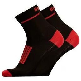 Socken UphillSport "FRONT 2er Pack", Damen, Gr. 39-42, schwarz (schwarz, rot), 65% Polypropylen, 32% Polyamid, 3% Elasthan, mehrfarbig, Socken Socken, mit gepolstertem Rist