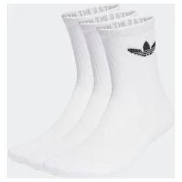 Sportsocken Adidas ORIGINALS "TREFOIL CUSHION CREW SOCKEN, 3 PAAR", Damen, Gr. L (43/45), wei&szlig;, Obermaterial: 65% Baumwolle, 31% Polyester, 3% Elasthan, 1% sonstige Fasern, Socken Sportsocken, f&uuml;r Erwachsene, 3er-Pack, mit Logodruck, wadenlang, Topseller