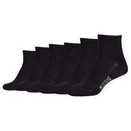 Kurzsocken Mustang "6er Pack", Damen, Gr. 39-42, schwarz, 73% Baumwolle, 23% Polyester, 2% Polyamid, 2% Elasthan, Socken