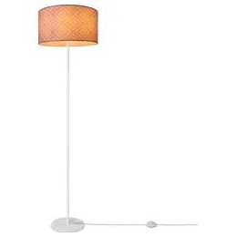 Paco Home Stehlampe "Luca Stella", wei&szlig;, &Oslash; 38cm H: 144cm, Leuchten, Standleuchte Stoff Lampenschirm Retro Vintage E27 Textilschirm, Stehlampe