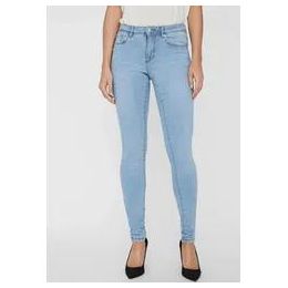 V&eacute;ro Moda Skinny-fit-Jeans VERO MODA "VMTANYA MR S PIPING JEANS VI352 GA NOOS", Damen, Gr. XS (34), L&auml;nge 30, blau (light blau denim), Denim/Jeans, Obermaterial: 69% Baumwolle, 25% Polyester, 3% Elasthan, 3% Viskose, skinny fit, Jeans